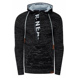 Rusty Neal 1/2 Zip Grobstrick Slim Fit Kapuzen-Pullover