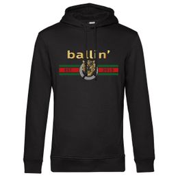 Tiger Lines Hoodie von Ballin Est. 2013 in der farbe Schwarz und in gr&ouml;&szlig;e XXL.