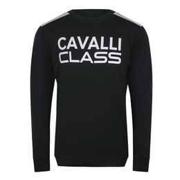 Cavalli Class - Schwarzes Sweatshirt Mit Schulterverst&auml;rkung