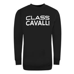 Cavalli Class grosses schwarzes Sweatshirt mit auffalligem Logo-Design