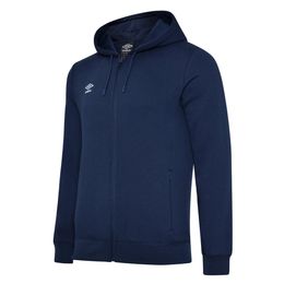 Umbro Herren Club Leisure Hoodie mit durchgehendem Rei&szlig;verschluss (Marineblau/Wei&szlig;)