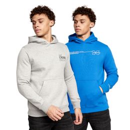 CrossHatch - "Burmax" Kapuzenpullover f&uuml;r Herren (2er-Pack) (Blau/Grau)