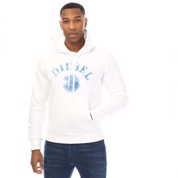 Diesel - Kapuzenpullover mit verblasstem Kreislogo in Wei&szlig;, Blau