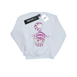 Disney - "Alice In Wonderland Cheshire Cat Upside Down" Sweatshirt f&uuml;r Damen (Wei&szlig;)