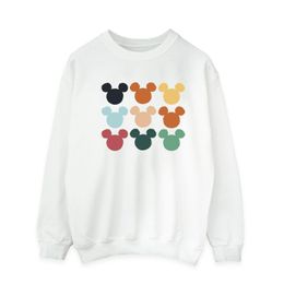 Disney - "Mickey Mouse Heads Square" Sweatshirt f&uuml;r Herren (Wei&szlig;)