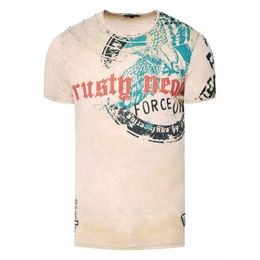 Rusty Neal Verwaschenes T-Shirt mit Eagle-Print
