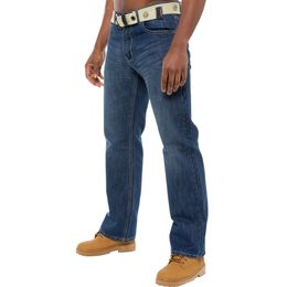 Enzo | Herren Regular Fit Denim Jeans mit G&uuml;rtel - Blau