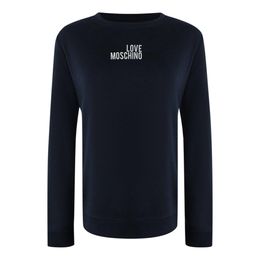 Love Moschino Langarmshirt In Marineblau Mit Kleinem Wei&szlig;en Logo