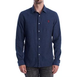 U.S. Polo Assn. Langarmhemd aus Baumwolle und Leinen f&uuml;r Herren US41104030