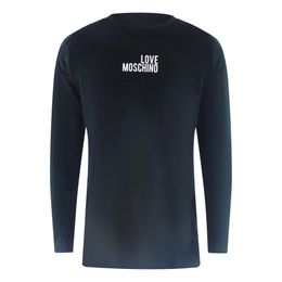 Love Moschino Logo Langarm-t-shirt, Schwarz