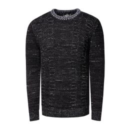 Rusty Neal Grobstrick mit Kontrastfarben Rundhals-Pullover