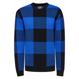 Rusty Neal Schwerer Karo Kontrast Grobstrick Pullover
