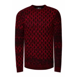 Rusty Neal Used-Look Karomuster Rundhals-Pullover