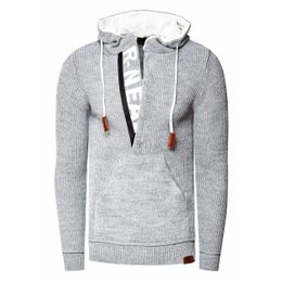 Rusty Neal 1/2 Zip Grobstrick Slim Fit Kapuzen-Pullover
