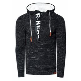 Rusty Neal 1/2 Zip Grobstrick Slim Fit Kapuzen-Pullover