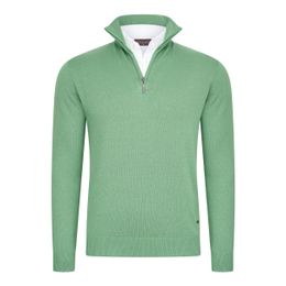 Cappuccino Italia Mock Zip Pullover f&uuml;r Herren. Der Pullover besteht aus 50% Baumwolle und 50% Polyester und hat eine normale Passform. Der Pullover hat einen Hemdkragen, der an den Pullover angen&auml;ht ist. Marke: Cappuccino ItaliaModellname: Mock Pullover (mit Hemdkragen)Kategorie: Pullover f&uuml;r HerrenMaterialien: Baumwolle, AcrylFarbe: gr&uuml;n, wei&szlig;
