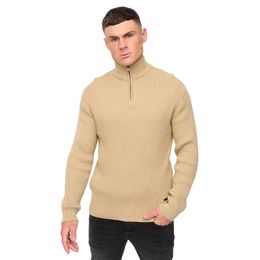CrossHatch - "Havaline" Pullover mit kurzem Rei&szlig;verschluss f&uuml;r Herren (Steinfarben)