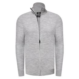 Rusty Neal Feinstrick im Biker-Stile Slim Fit Strick-Jacke