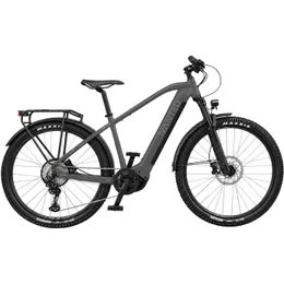 E-Bike WANTED "WANTED CORVARA 27,5 Zoll &ndash; Bosch Performance Line CX Motor, RockShox" Gr. 41, titanium grau, matt, schwarz, Elektrofahrr&auml;der, 41cm, 27,5 Zoll (69,85cm)