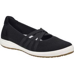 Riemchenballerina Josef Seibel "Caren 67", Damen, Gr. 40, schwarz, Leder, Textil, Schuhe Riemchenballerina, Slipper, Sneaker, Schlupfschuh mit Leder Einsatz an der Ferse