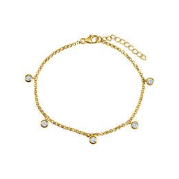 Armband Vivance "925-Sterling Silber vergoldet Zirkonia", gelb (gelb, wei&szlig;), Armb&auml;nder, Damen, 18+3cm, Silber 925 (Sterlingsilber), gl&auml;nzend, Armband