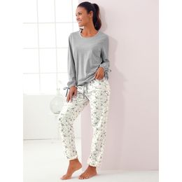 w&auml;schepur Schlafanzug W&Auml;SCHEPUR, Damen, Gr. 36/38, beige (ecru, bedruckt), 93% Baumwolle, 7% Polyester, Hose:50% Baumwolle, 50% Modal, Homewear-Sets Schlafanzug