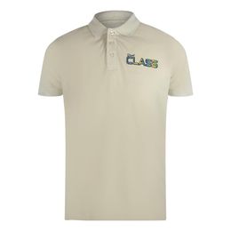 Cavalli Class Poloshirt Mit Leuchtendem Blumenlogo In Beige Und Sand