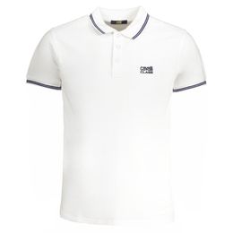 Cavalli Class Poloshirt mit Tipped-Kragen Blau Logo Wei&szlig;