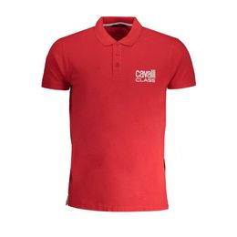 Cavalli Class Rotes Baumwoll Herren Poloshirt