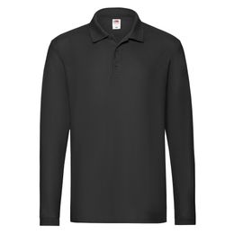 Fruit of the Loom - "Premium" Poloshirt f&uuml;r Herren Lang&auml;rmlig (Schwarz)
