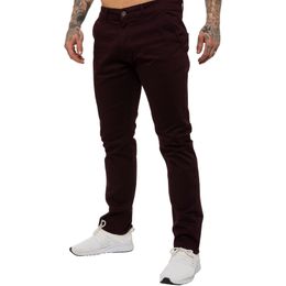 Enzo | Herren Slim Fit Stretch Chino Jeans - Burgunderrot