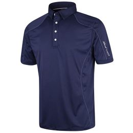 Island Green - Poloshirt Abgesteppt f&uuml;r Herren - Emblem (Marineblau)