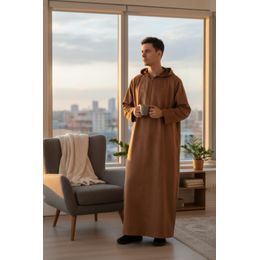 Braune Kapuzen-Eid-Marokkanische Jubba-Robe f&uuml;r Herren Ramadan Eid Thobe LFS - HM12