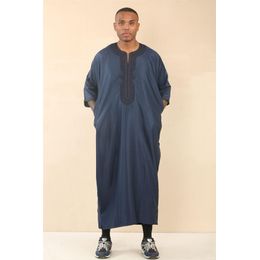 Blaue marokkanische Thobe Djellaba Jubba Robe f&uuml;r Herren Eid