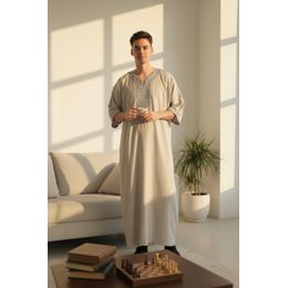 Graue marokkanische Thobe-Robe f&uuml;r Herren Eid Djellaba Gandoura Jubba LFS- HM65
