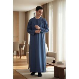 Herren Blau Eid Marokkanischer Thobe Robe Djellaba Ramadan Eid Jubba LFS- HM10