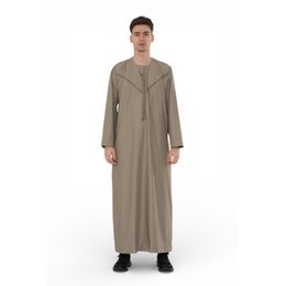 Herren Eid Beige marokkanische Thobe Robe Djellaba Ramadan Eid Jubba- HM10