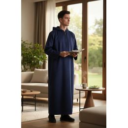 Herren Marineblau mit Kapuze Eid Marokkanischer Jubba Robe Ramadan Eid Thobe LFS - HM12