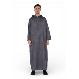 Herren Kapuzen-Eid-graue marokkanische Jubba-Robe Ramadan Eid Thobe &ndash; HM12