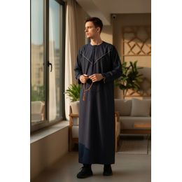 Herren Navy Ramadan marokkanische Jubba Robe Djellaba Eid Kaftan Thobe LFS -TT-007