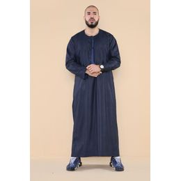 Herren Marineblau Thobe Jubba Saudi Islamisch Arabisch Eid Emirati Kaftan Jubbah Quaste Robe