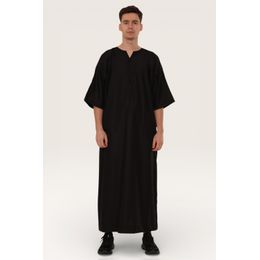 Herren Ramadan Schwarze marokkanische Gandoura Thobe Robe Djellaba Eid Jubba- TT-006