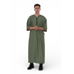 Herren Ramadan Olivgr&uuml;n Marokkanischer Gandoura Thobe Robe Djellaba Eid Jubba- TT-006