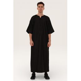 Herren Ramadan Schwarze marokkanische Gandoura Thobe Robe Djellaba Eid Jubba- TT-006