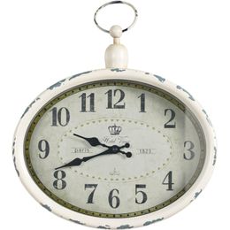 Wanduhr HEINE HOME, beige (creme), Wanduhren, B/H/T: 30,5cm x 36cm x 6cm, Wanduhr, B:30,5cm H:36cm T:6cm