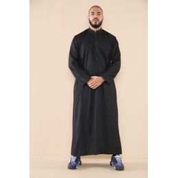 Herren Schwarz Thobe Jubba Saudi Islamisch Arabisch Eid Baumwolle Kaftan Jubbah Umrah Robe