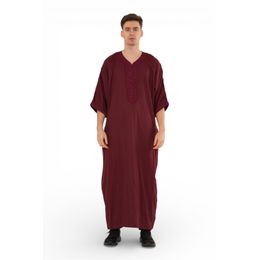 Herren Weinrot Marokkanischer Thobe Jubba Robe Eid Djellaba Gandoura &ndash; HM62