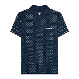 Lambretta Herren Polka Dot Polo-Shirt SS24 (Marineblau)
