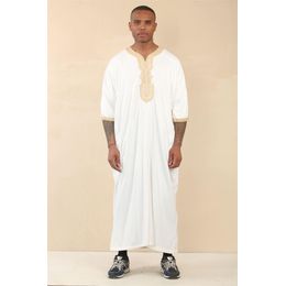 Wei&szlig;e marokkanische Thobe Jubba Robe f&uuml;r Herren Eid Djellaba Gandoura