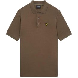 Lyle & Scott Lyle & Scott Form Grunes grobes Slub-Kurzarm-Poloshirt